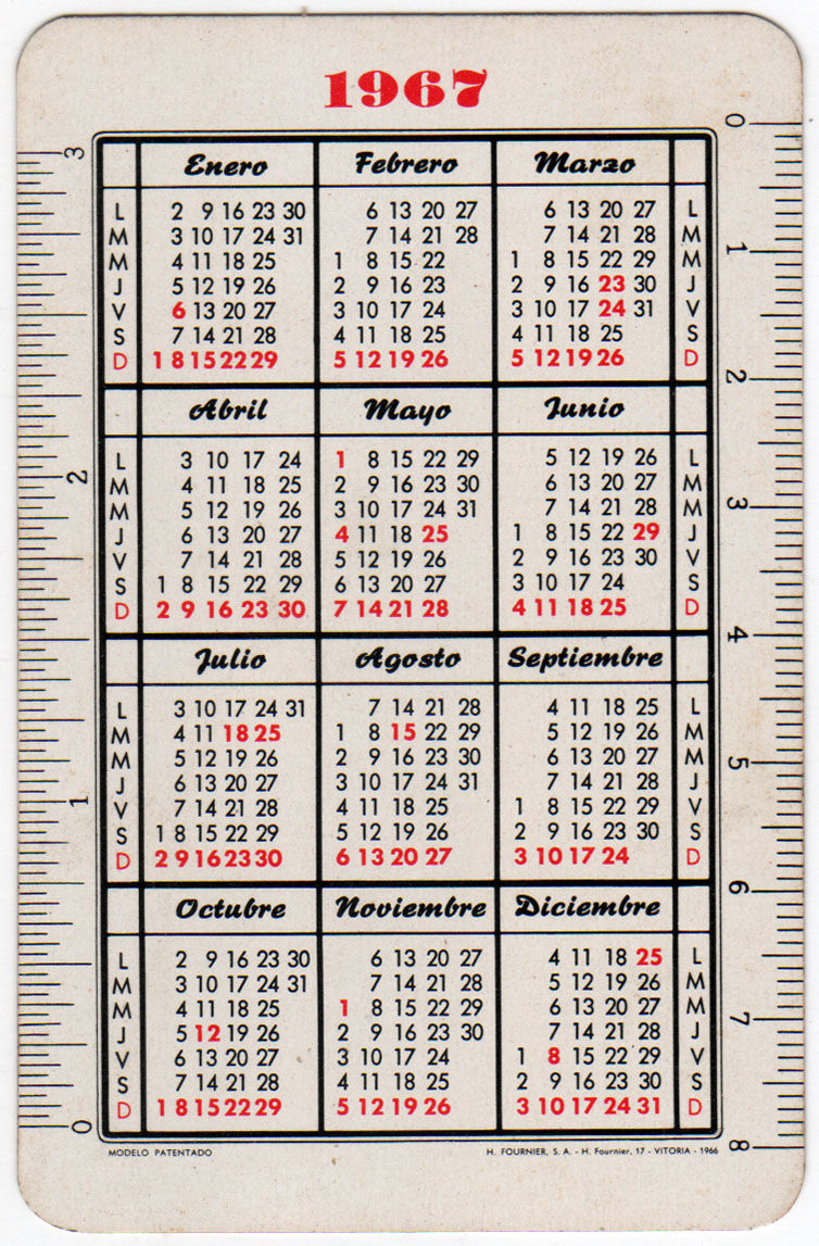 1967 | calendarios