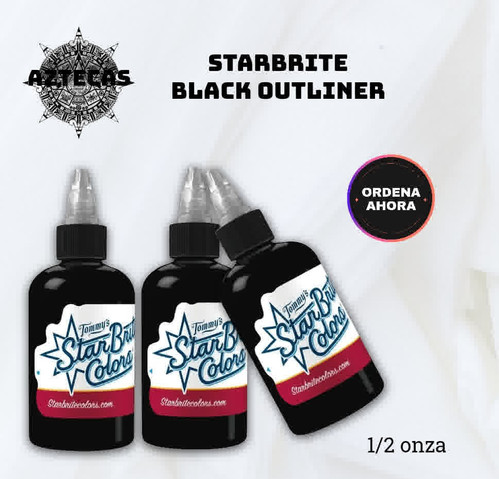 Tinta Starbrite Black Outliner 1/2 onza | Materialparatatuarme