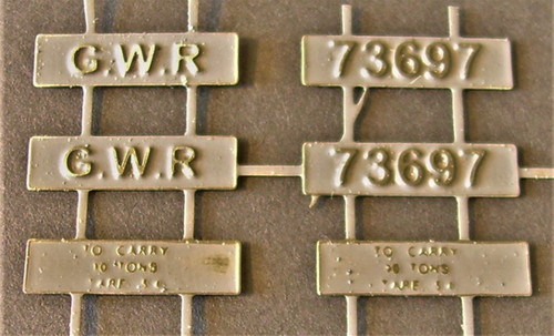 GWR early wagon number/ID plates. Set of six | Walsworth Models