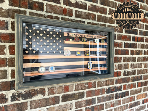 Med US Flag Subdued i-CNC Challenge Coin Display Case w/ Hinged Door ...