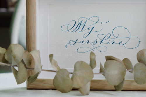 "My sunshine" original calligraphy art | cottontail