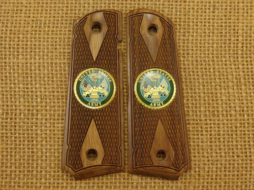 1911 Walnut grips with Army Medallions | grips1
