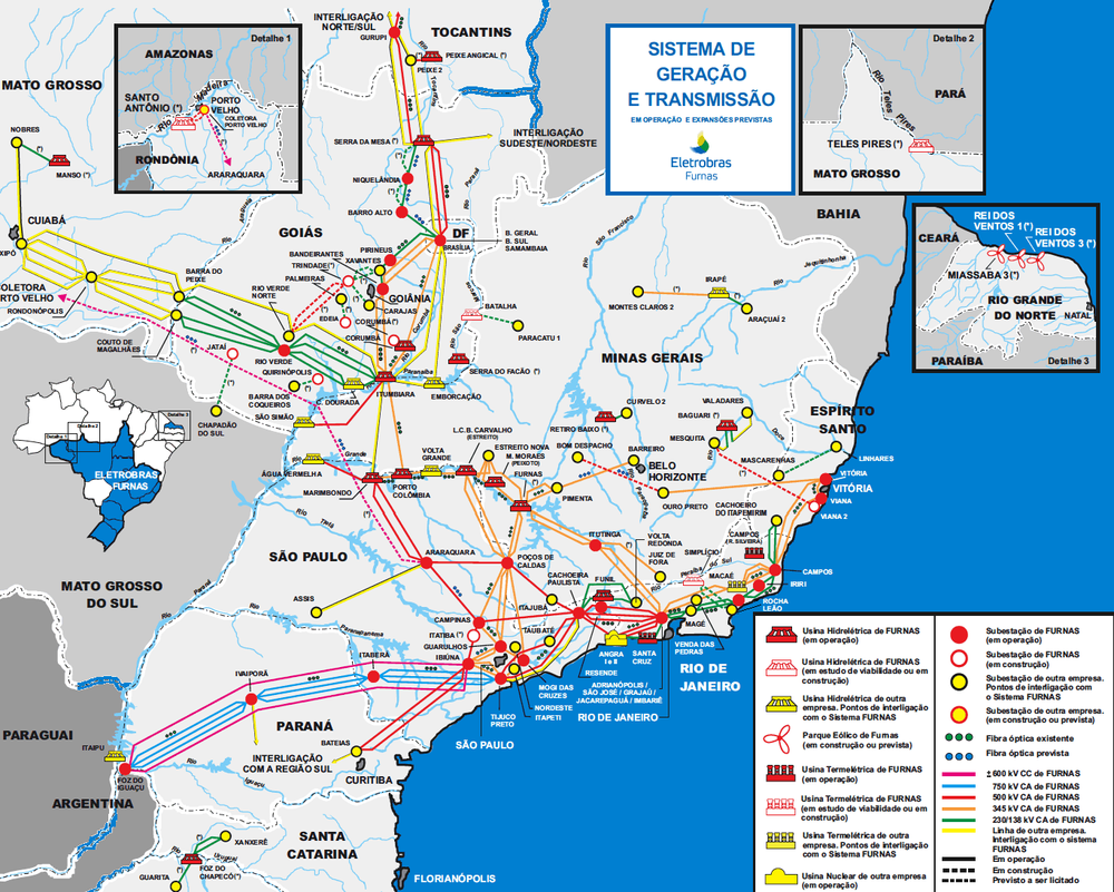 Mapa Sistema Eletrobras Furnas