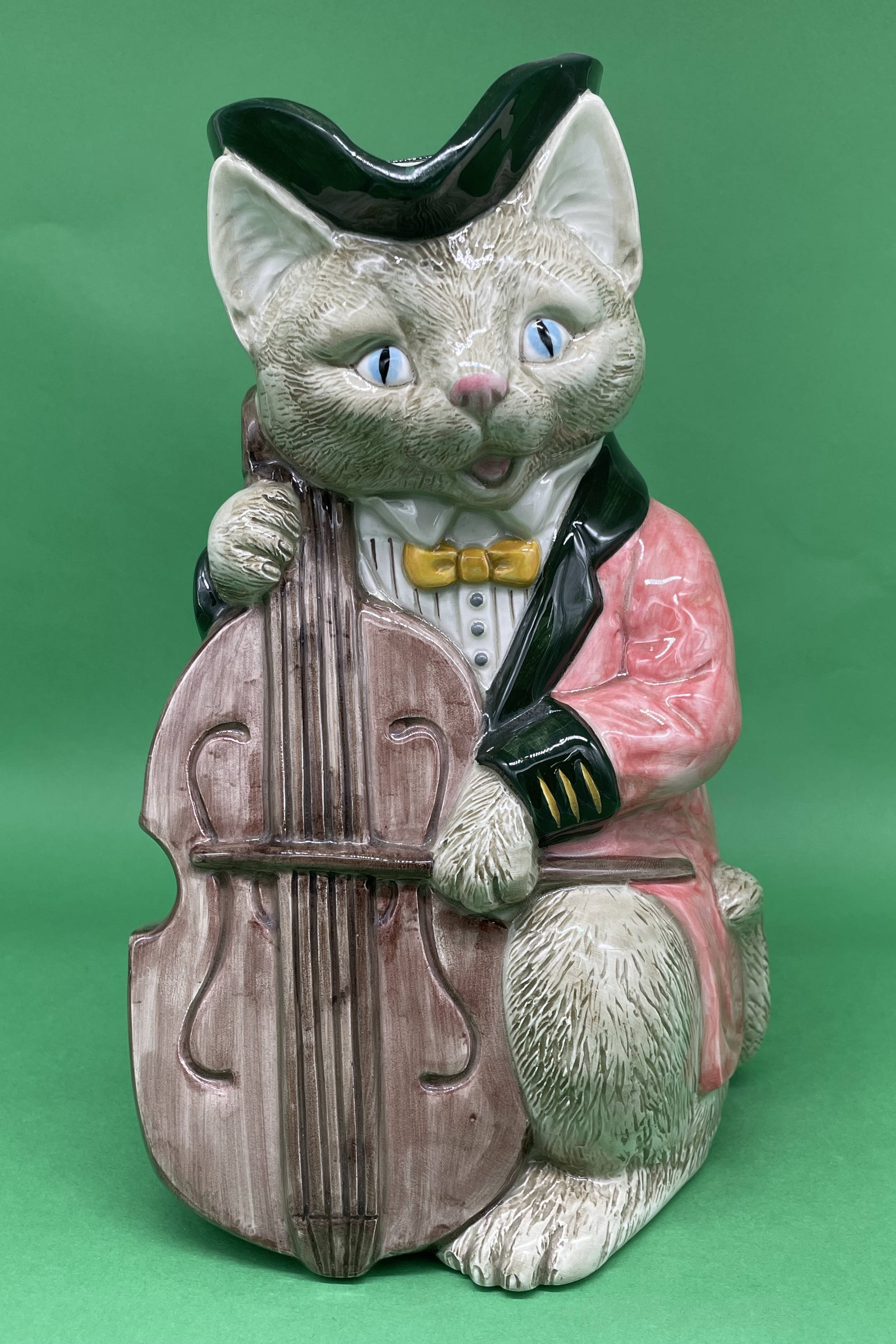 Cat Playing Cello toby jug - Fitz and Floyd 1984