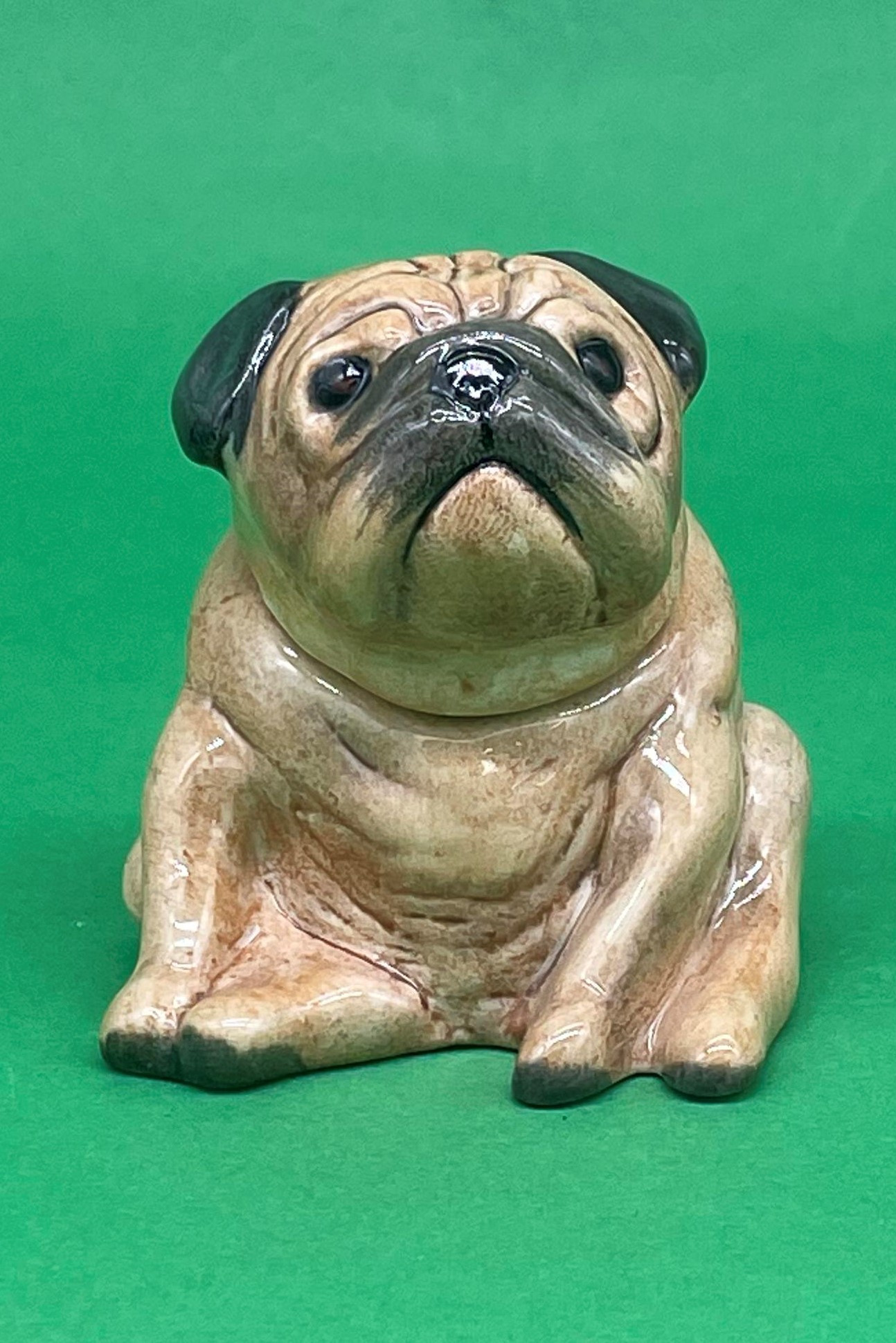 Pug face pot brown prototype - Kevin Francis 2011