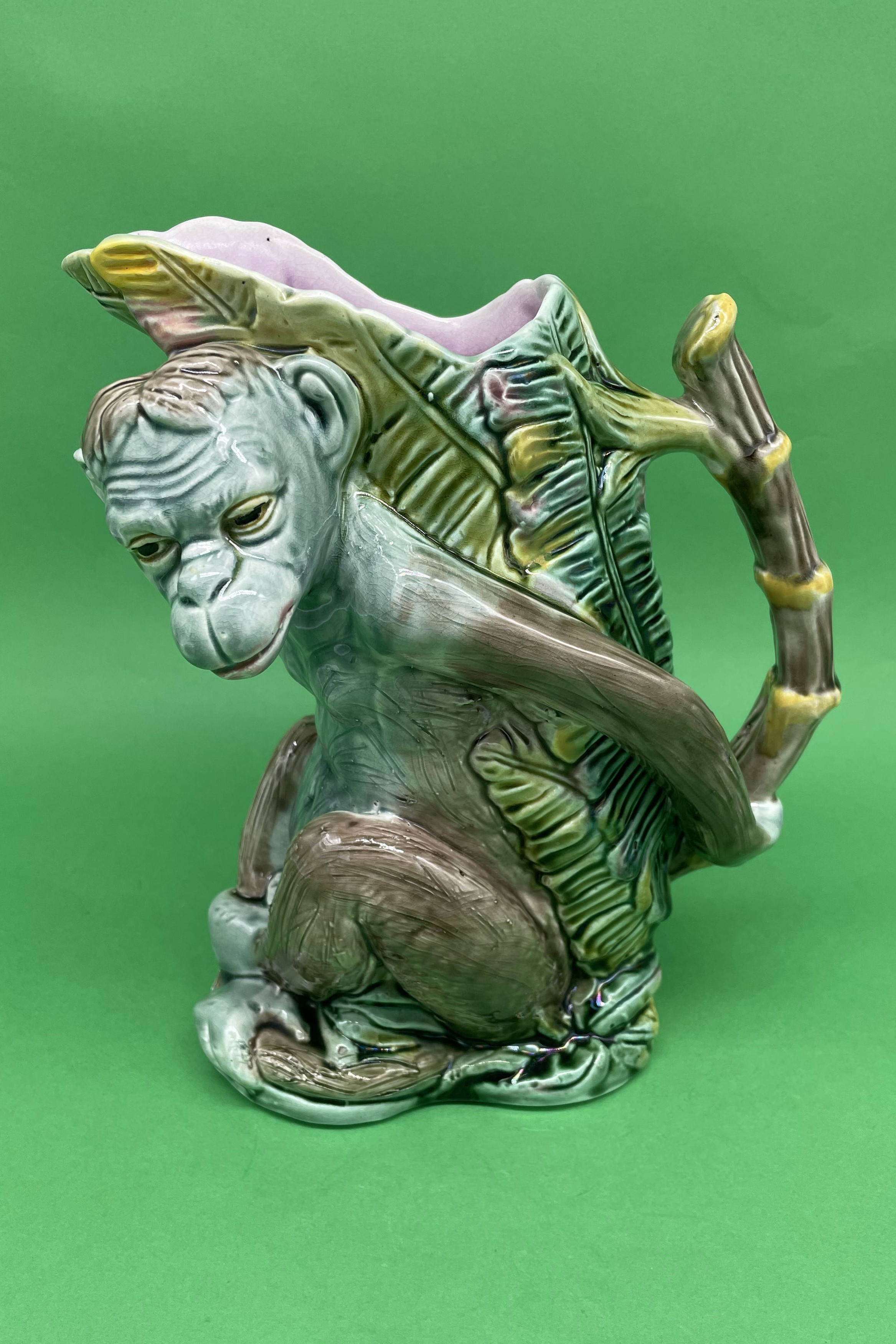 Monkey toby jug majolica large - Staffordshire circa 1900