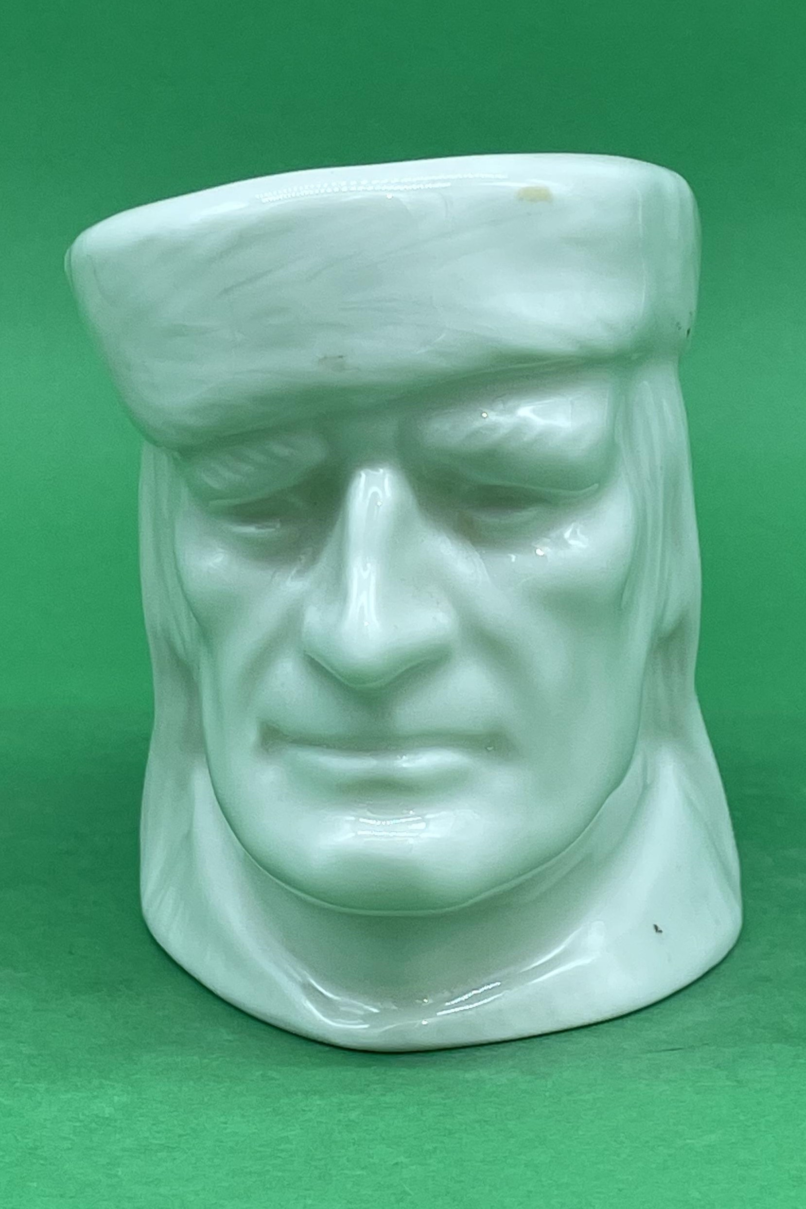 Daniel Boone character jug medium white - William MacLean 1956