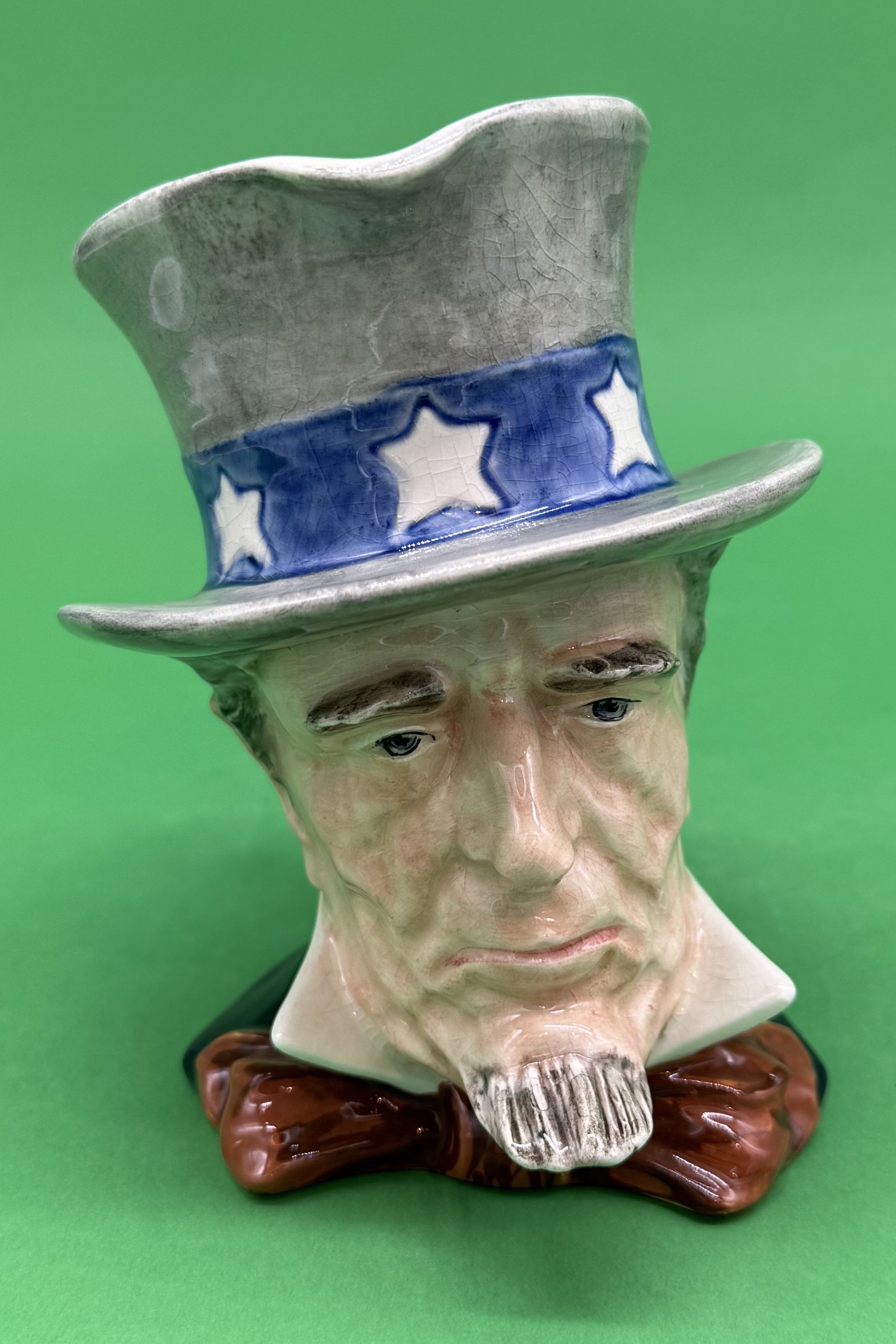 Uncle Sam character jug large corn handle - Grimwades circa 1940