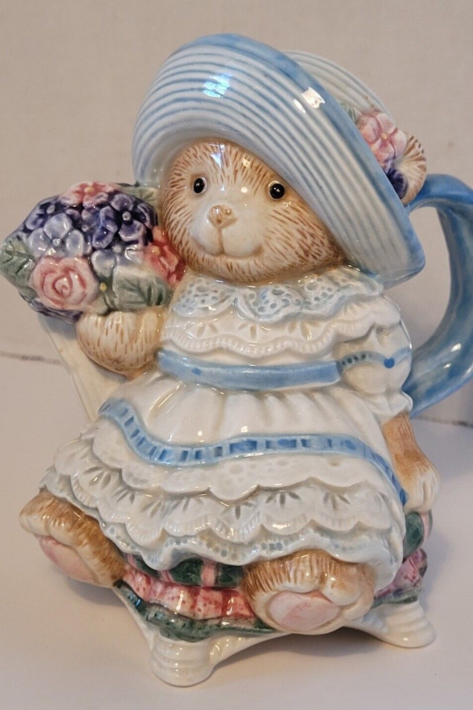 Hydrangea Bear teapot - Fitz and Floyd 1993
