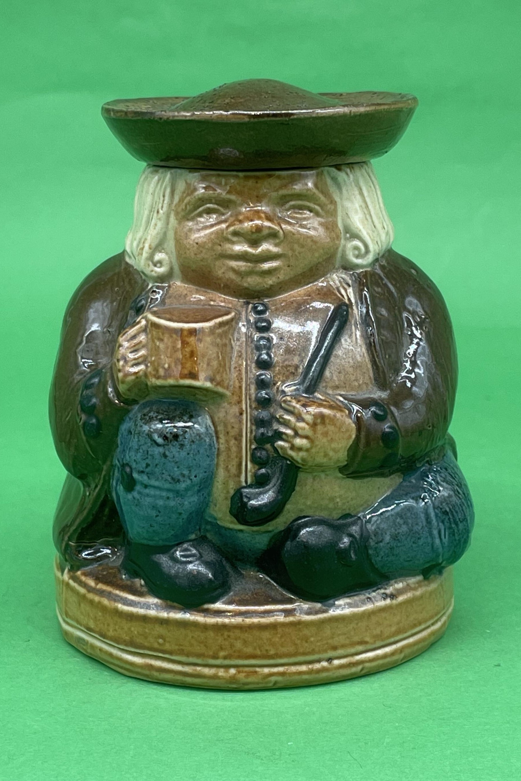 Honest Measure covered jar stoneware tan - Royal Doulton 1924-1929