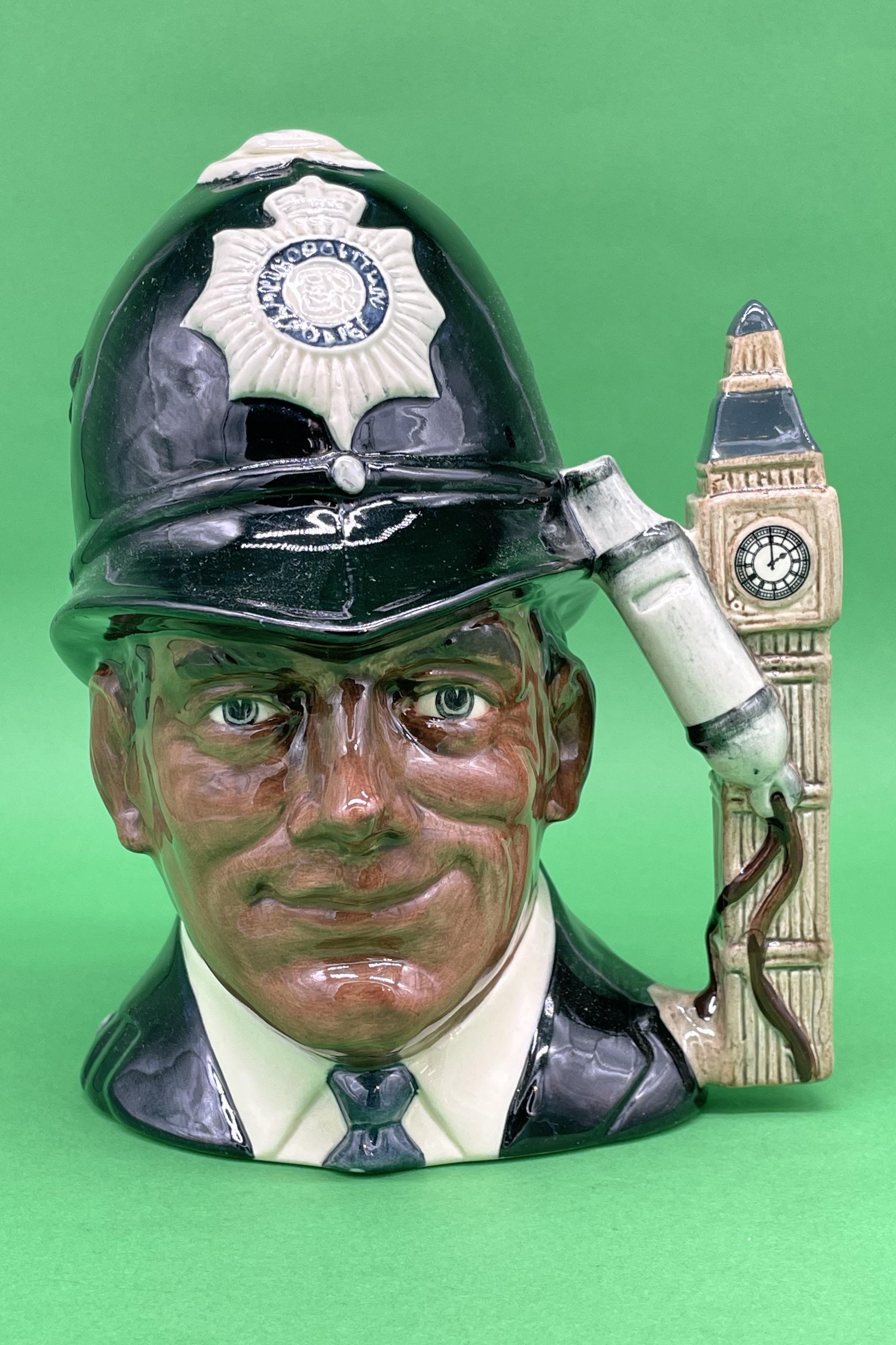 The London 'Bobby' character jug black face colorway - Royal Doulton 1986