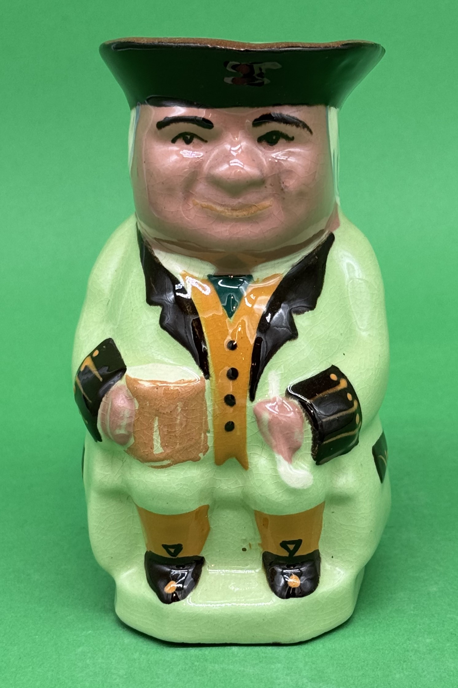 Ordinary Toby jug medium green - Watcombe Pottery circa 1925