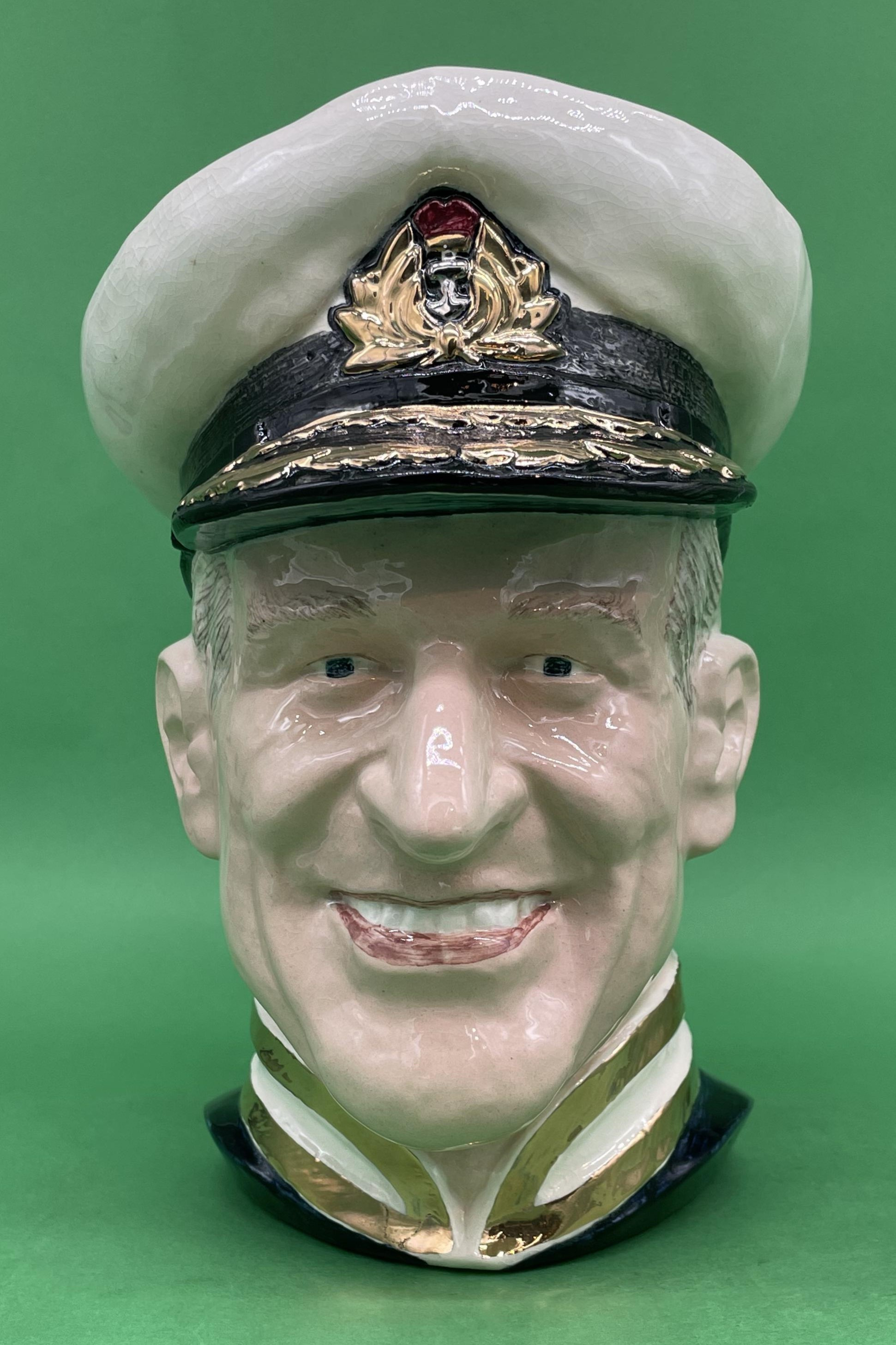 Prince Philip character jug gold highlights - Truscott Potteries circa 1975