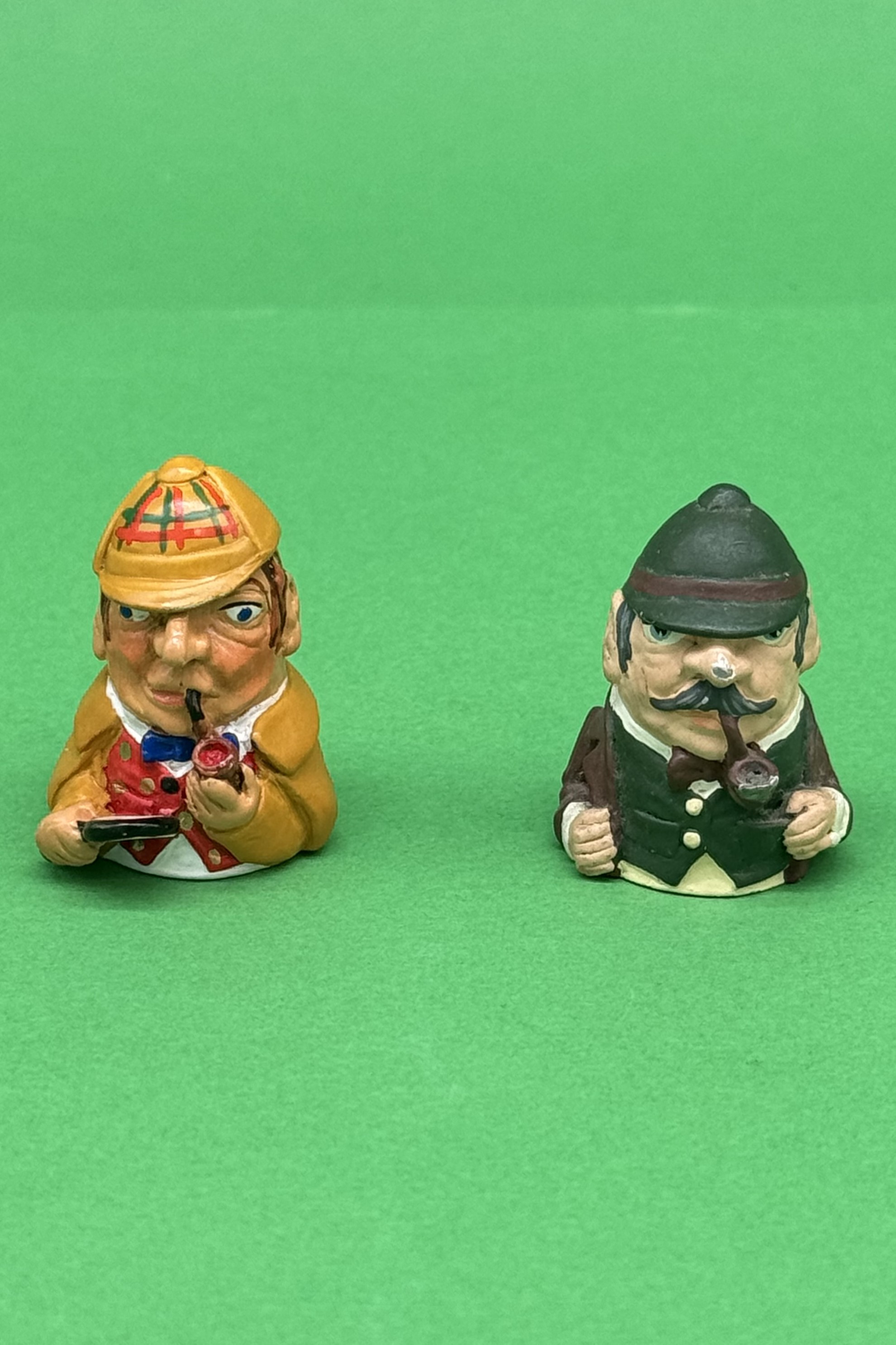 Sherlock Holmes & Dr. Watson thimbles - Warwick Models circa 1990
