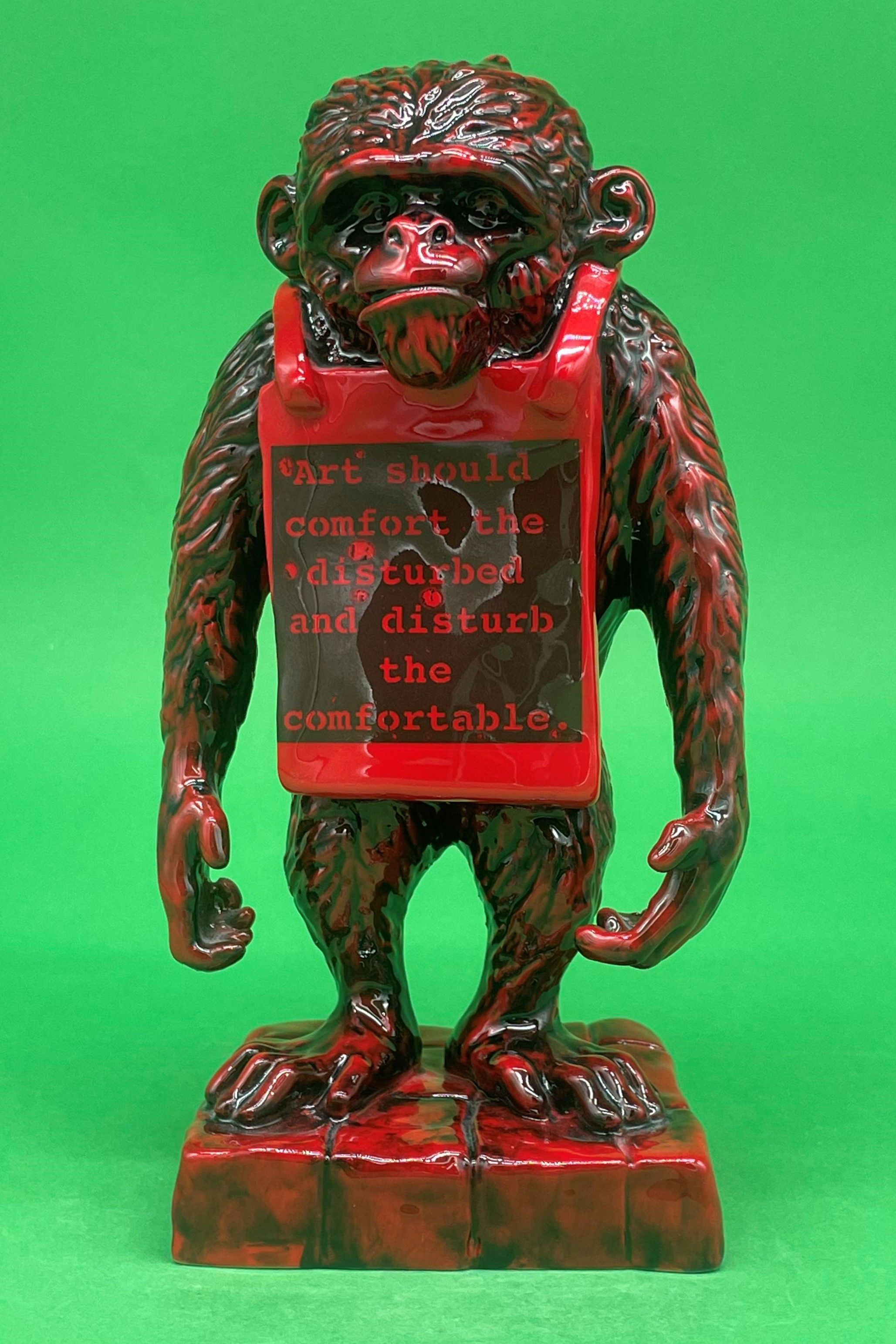 Banksy's Monkey figurine flambé - Kevin Francis 2014