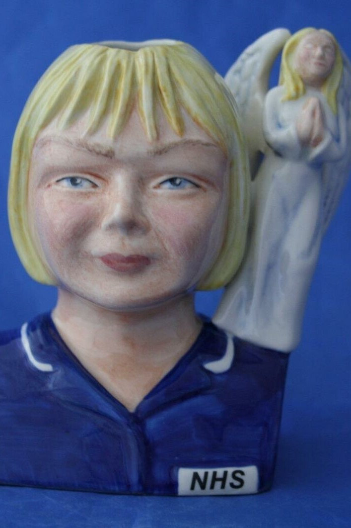 NHS Nurses Female Nurse character jug Angel - Bairstow Manor Pottery ...