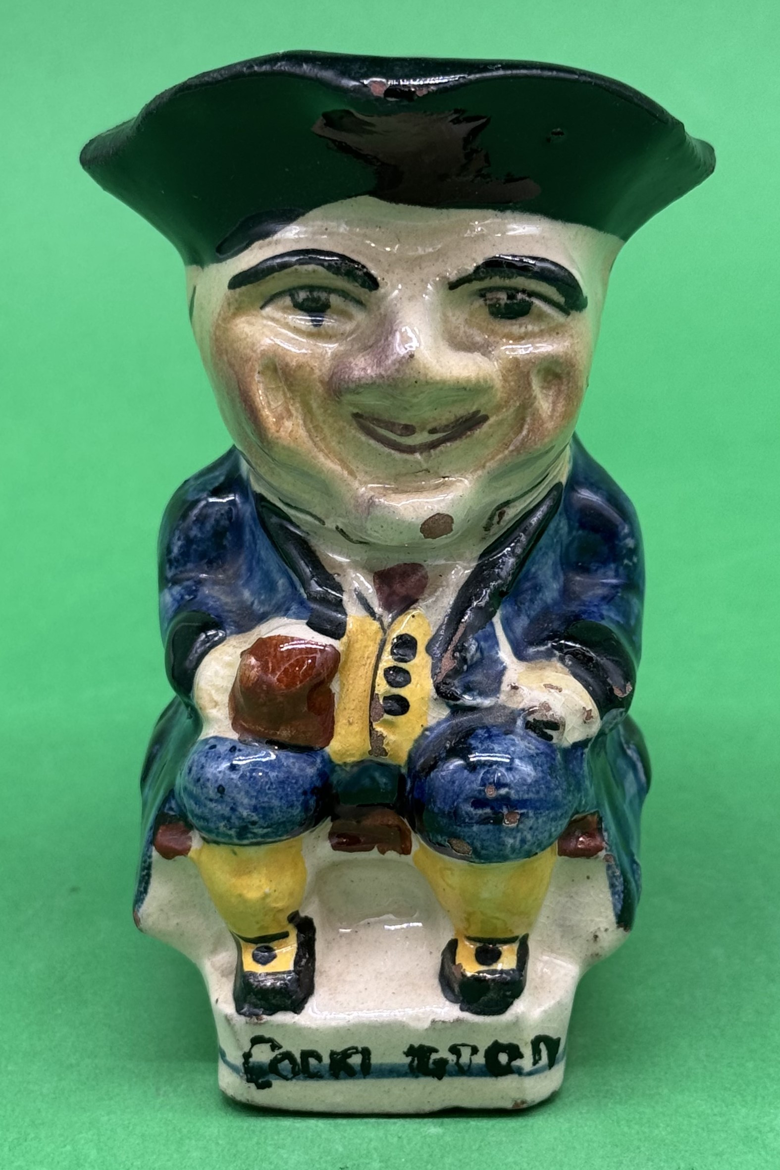 Ordinary Toby jug version 1 medium blue - Torquay Pottery circa 1920