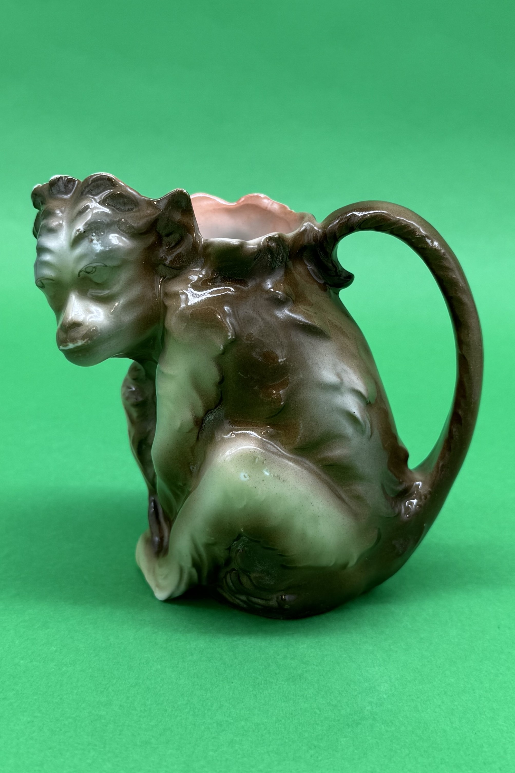 Monkey toby jug creamer brown - Royal Bayreuth circa 1920