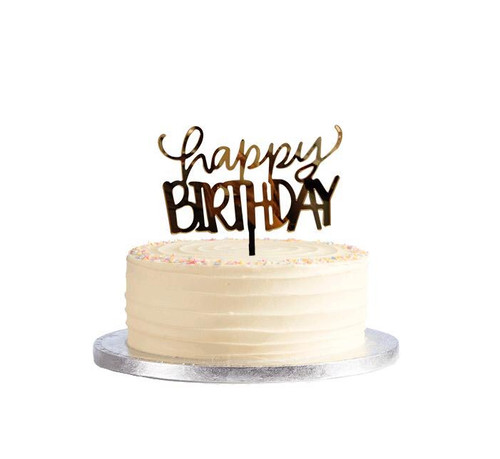 Cake topper "Happy Birthday" dorado | Gift Me Monterrey