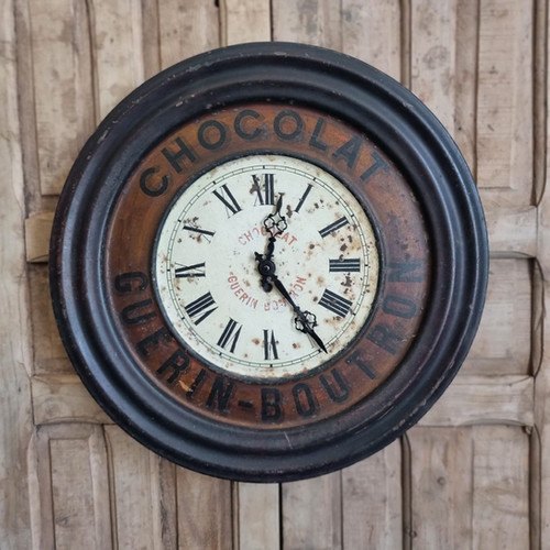 Antique French Toleware Chocolate Advertising Shop Display Clock ...