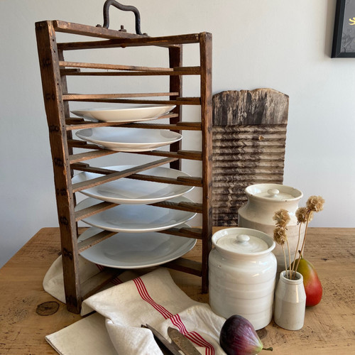 Vintage Folding French Rustic Plate Rack | Saltmill Vintage