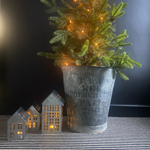Large Galvanised Egg Preserving Bucket | Saltmill Vintage