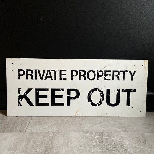 Vintage Metal Keep Out Sign | Saltmill Vintage