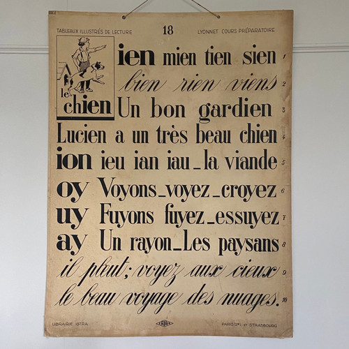 Large Vintage French Double Sided Teaching Chart #3 | Saltmill Vintage