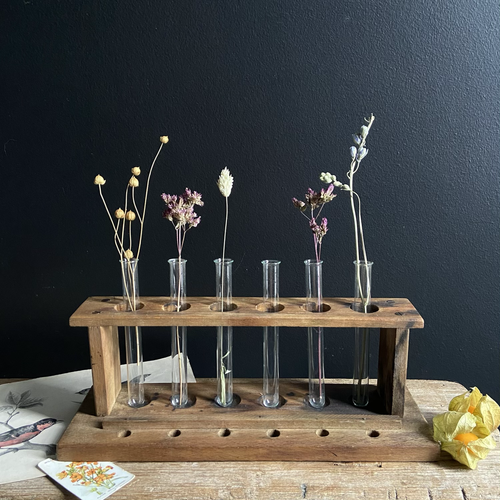 Vintage Test Tube Rack and Test Tubes | Saltmill Vintage