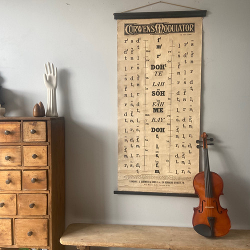 Antique Curwen’s Modulator Singing Chart | Saltmill Vintage