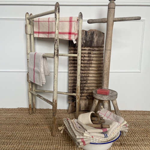Traditional French Chippy Patina Clothes Airer | Saltmill Vintage