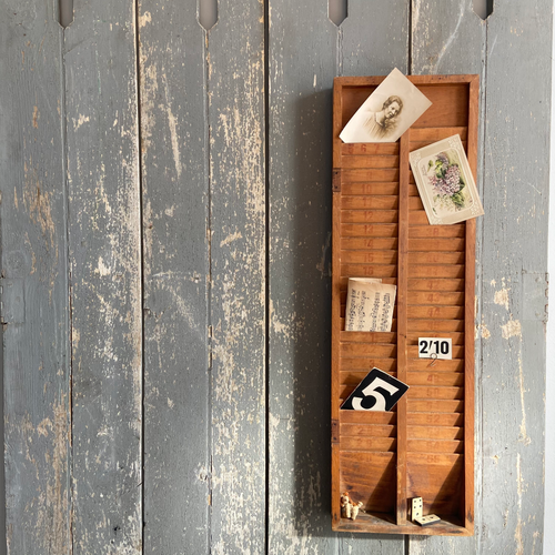 An Unusual Wooden Clocking In/Out Card Holder | Saltmill Vintage
