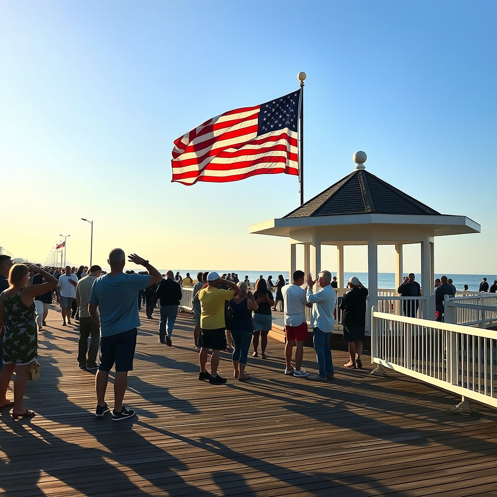 Special 9/11 Flag Salute & Prayer Bethany Beach Boardwalk