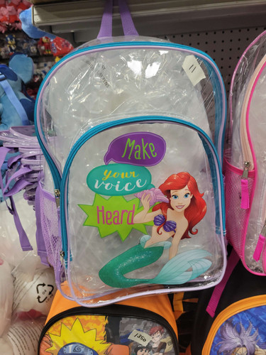 Little Mermaid Clear 16 Inch Backpack | Hellolims