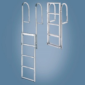 DOCK LADDER 5-STEP RETRACTABLE ALUMINUM | FixMarineSupply