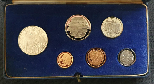 Australia 1966 Proof 6 Coin Set - Original Packaging with Light Blue ...