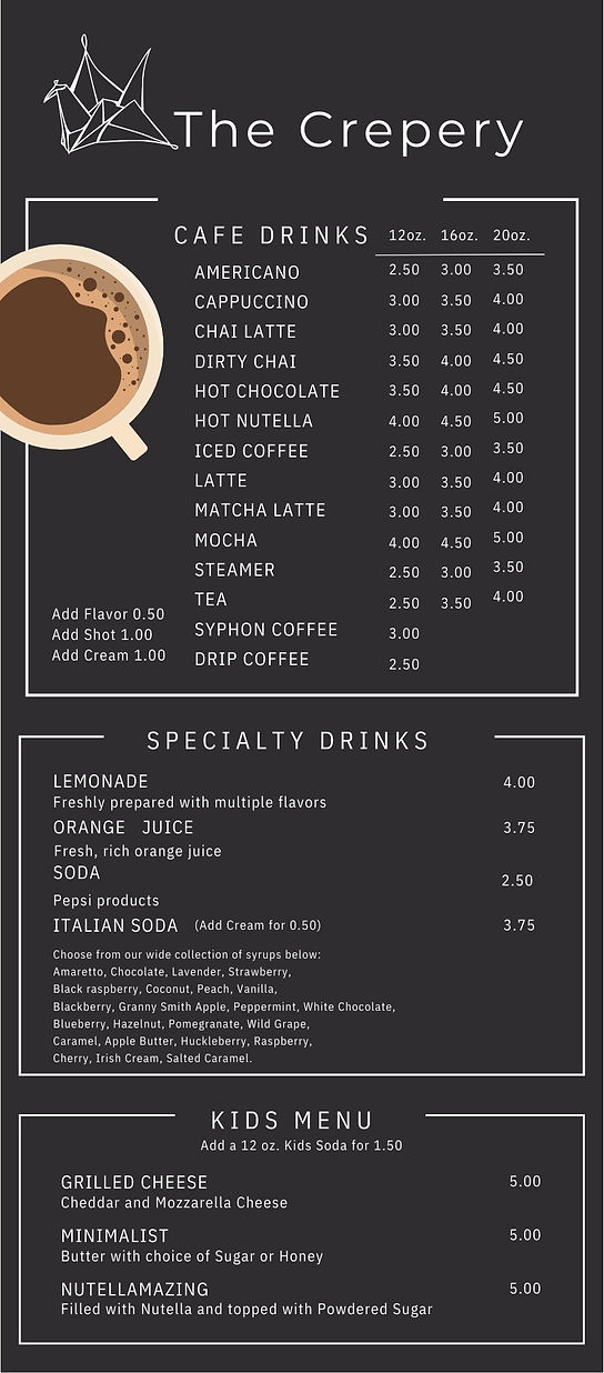 MENU | The Crepery
