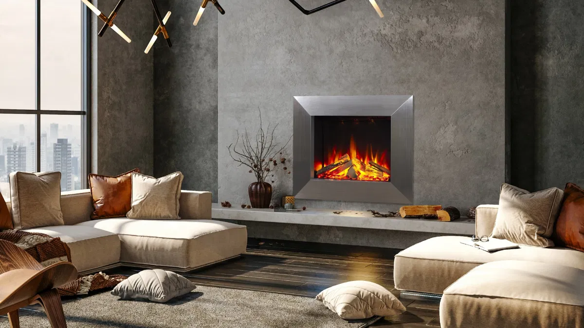 Impulse S600 Satin Silver Electric Fire | Senso Fireplaces Online Store