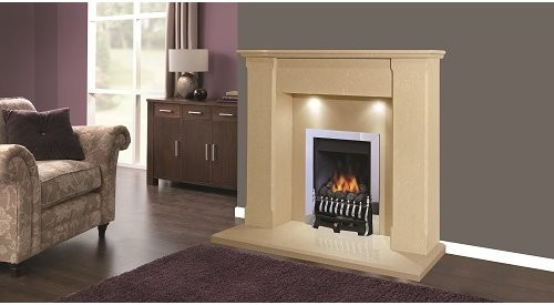 Bina Marble Fireplace with Downlights 48"Inch | sensofireplaces