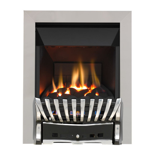 The Elegance HE Gas Fire Glass Fronted Manual Control Chrome & Black ...