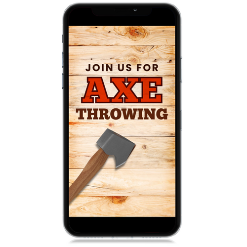 Axe Throwing Party Video Invitation – Rustic Wood & Axes ...