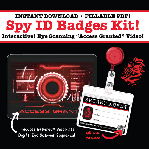 Spy Badges Kit – Printable Secret Agent ID with Access Granted Video ...