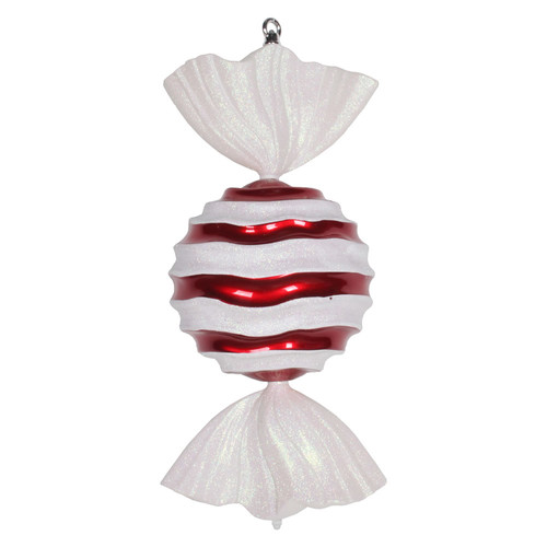 18.5" Red-White Stripe Wave Candy | Hohosholiday.com