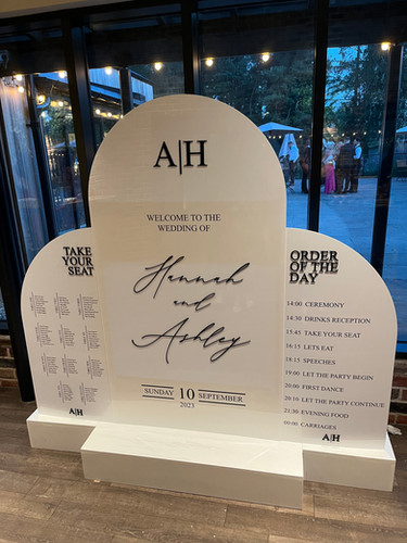 1.5m Tall Arched Trio Set Signage. Welcome Sign, Seating Plan & Order ...