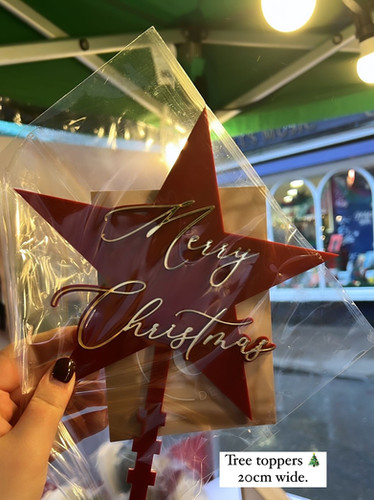 Luxury 'Merry Christmas' Tree Topper. | CC Designs