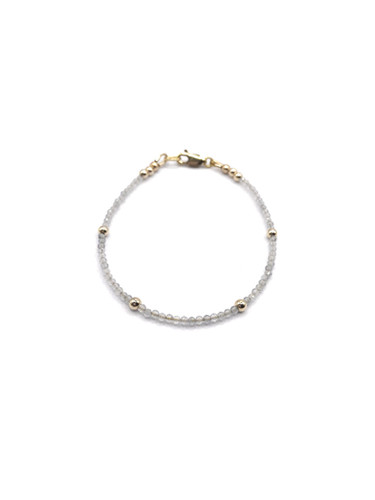 Gold Filled & Gemstone Stacking Bracelet in Gray Labradorite | Kaylie ...