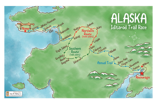 Map of Iditarod Trail | Salty Nut Publishing