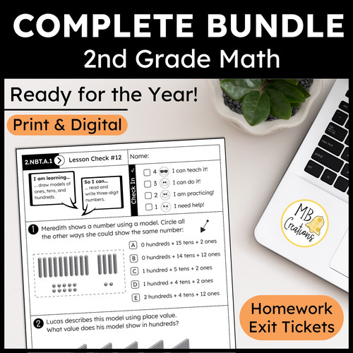 iReady Math 2nd Grade YEARLONG BUNDLE - Place Value, Add, Subtract ...