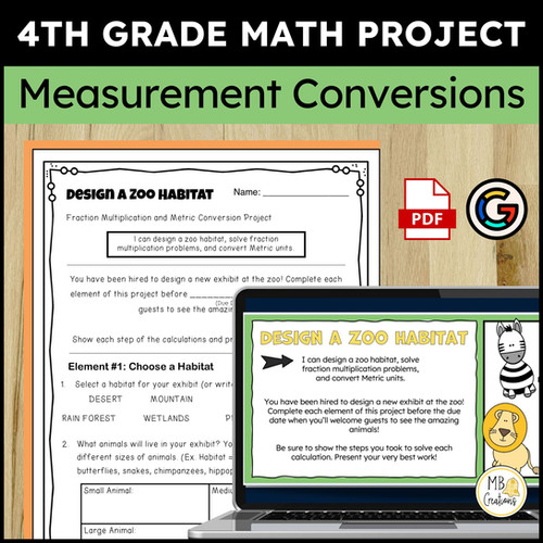 Design a Zoo: Measurement Word Problems and Fraction Project - Gifted ...