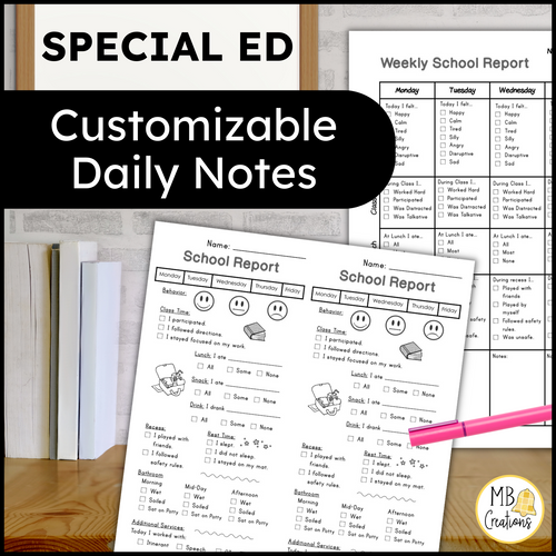 Daily Special Education Notes | MB Creations